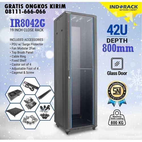 Jual IR8042G INDORACK Close Rack 42U Depth 800mm Glass Door - Jakarta ...
