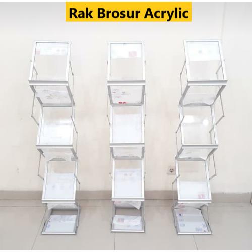 Jual Rak Brosur Lipat Acrylic 7 Susun | Brochure Magazine Rack Display ...