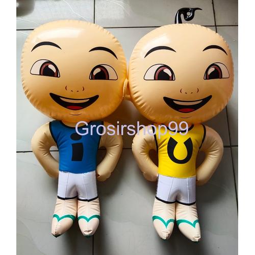 Jual Boneka Mainan Balon Tiup Model Upin Ipin Kuning Biru Bahan PVC SNI ...