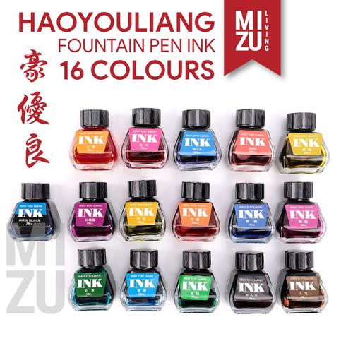 Jual MIZU HYL 16 Colours Fountain Pen Ink 30ML Tinta Fountain Pen 16 ...