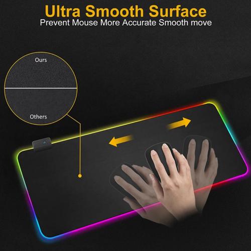 Jual RGB LED light mouse pad komputer 30 x 80 cm hitam luminous gaming ...