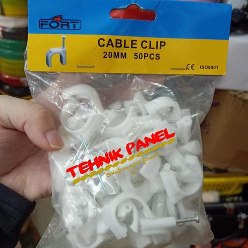 Jual KLEM PAKU ukuran 20mm / CABLE CLIP / KLAM KABEL 20mm PUTIH ...
