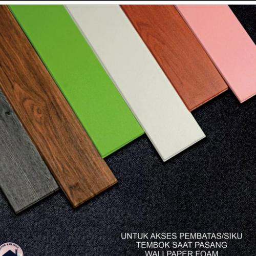 Jual Border list foam Mode kayu 70x12 Cm / Border list wallpaper - kayu ...