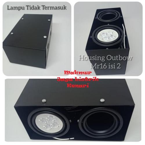 Jual Rumah Lampu Downlight Outbow Fitting MR16 Kotak Double - BODY ...