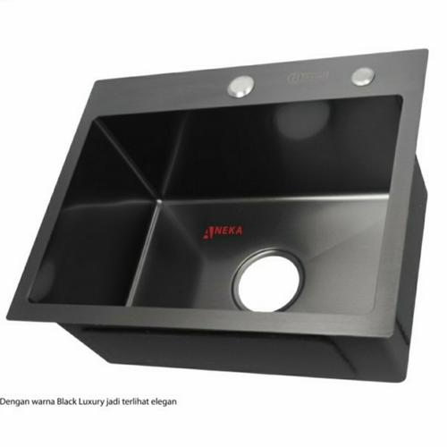 Jual paket kitchen sink hitam bolzano 5040 / bak cuci piring black 50 x ...