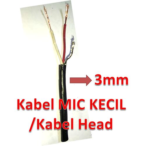Jual KABEL MIC Kecil/kabel Head d=3mm ISI 2+Shielded per Meter - Kab ...