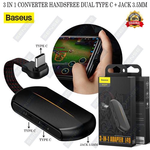 Jual BASEUS CONVERTER HANDSFREE AUDIO 3 IN 1 L49 DUAL TYPE C + JACK 3 ...