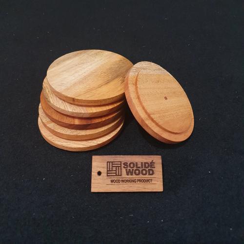 Jual tutup gelas kayu RUSTIC 9cm wooden lid coaster - Kota Bandung ...