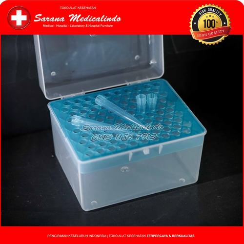 Jual Rak Blue Tip Plastik 100 Lubang | Wadah Box Rack Micropipette Tip ...