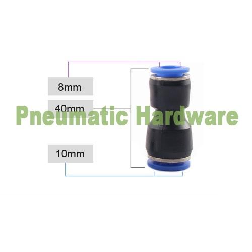 Jual Fitting pneumatic selang 10mm x 8mm Reducer Connector PG 10-8 KB59 ...