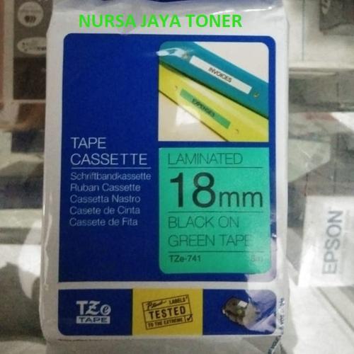 Jual Brother Label Tape TZe 741 18mm x 8m Laminated Black on Green ...