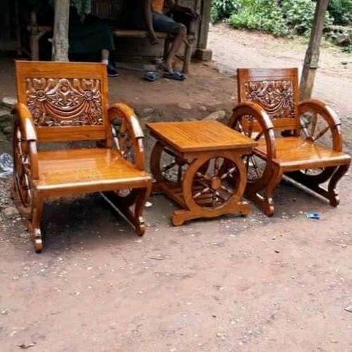 Jual kursi teras roda nahkoda / dokar jati tua + bonus bantalan dudukan ...