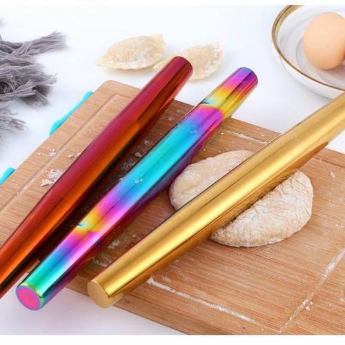 Jual Stainless Steel Multi Color Rolling Pin / Alat Gilas Adonan Roti ...