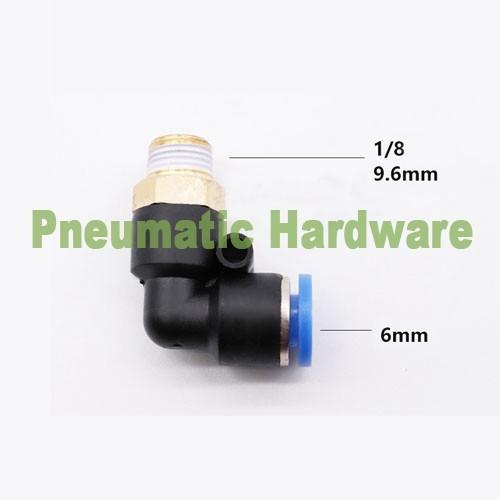 Jual PL6-01 Fitting Elbow Pneumatic Connector Drat 1/8 " Selang 6 MM ...