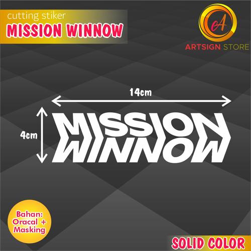 Jual Cutting Stiker MISSION WINNOW Putih Hitam/ Sticker MISSION WINNOW ...