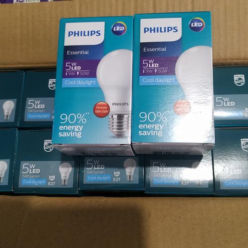 Jual Lampu Philips Led Essential 5 watt 5w Warna Putih - Putih ...