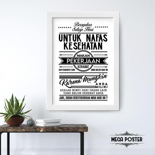 Jual Poster Inspiratif Hidup - Bersyukur Setiap Hari - Hiasan Dinding ...