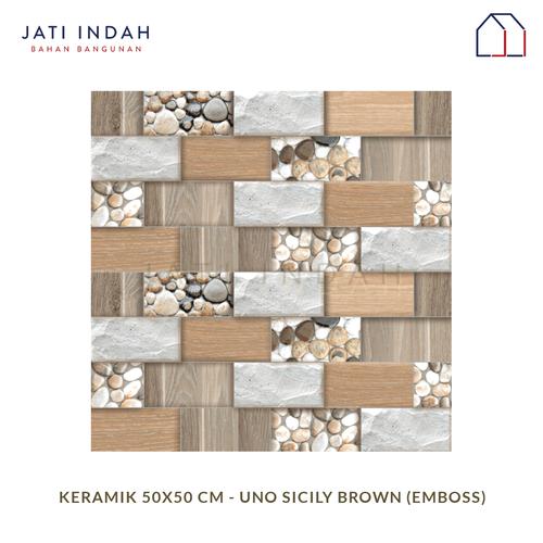 Jual Keramik Motif Batu Alam 50x50cm UNO Sicily (Tekstur Kasar) - Kab. Sragen - TB Jati Indah ...