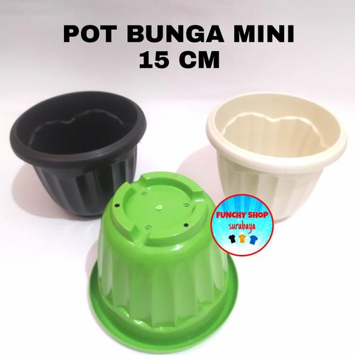Jual POT BUNGA MINI WARNA WARNI - POT TANAMAN POT PLASTIK 15CM - Bata ...