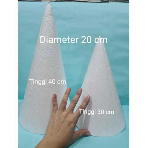 Jual Diameter 20cm Styrofoam Cone Gabus Kerucut (Tinggi pilih di varian ...