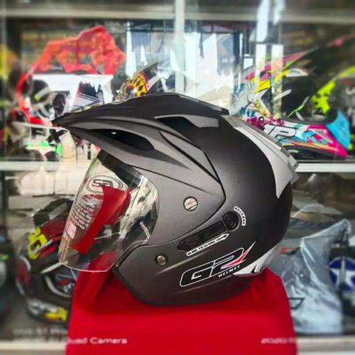 Jual HELM G2 EXTERMINATOR SOLID BLACK DOFF DOUBLE VISOR TERMURAH ...