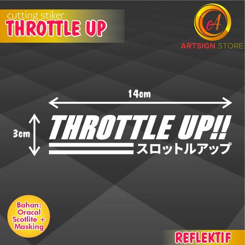Jual Stiker THROTTLE UP / Sticker THROTTLE UP Putih Reflektif Stiker ...
