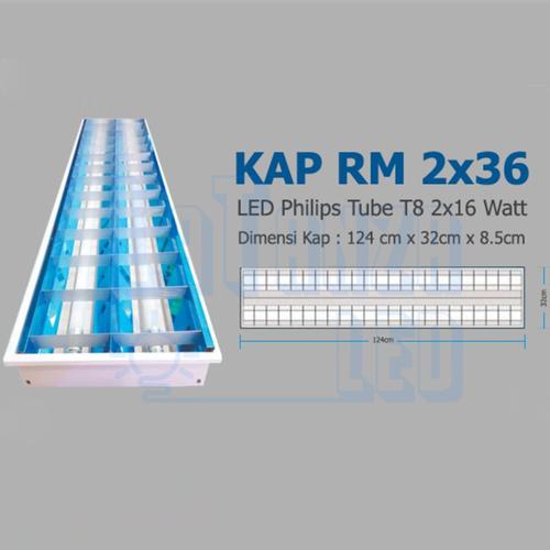 Jual RM 2x36 120cm Kap RM Inbow rm 2 x 36 120 cm Lampu LED Philips ...