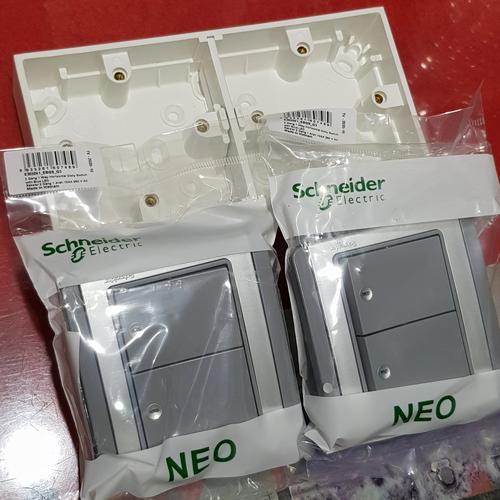 Jual Saklar isi 4 OUTBOW 2Gang SCHNEIDER NEO SILVER GREY Horizontal ...