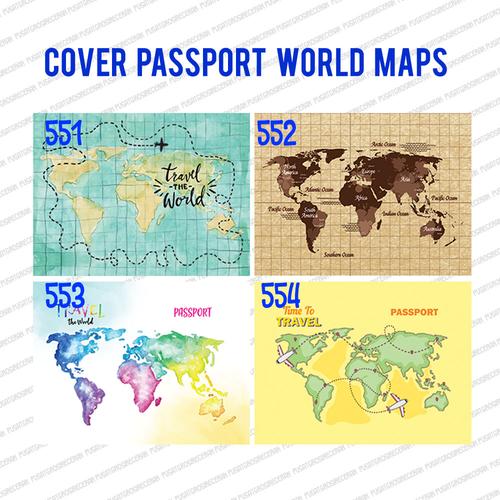 Jual Cover Passport World Map Sampul Passport Document Organizer ...