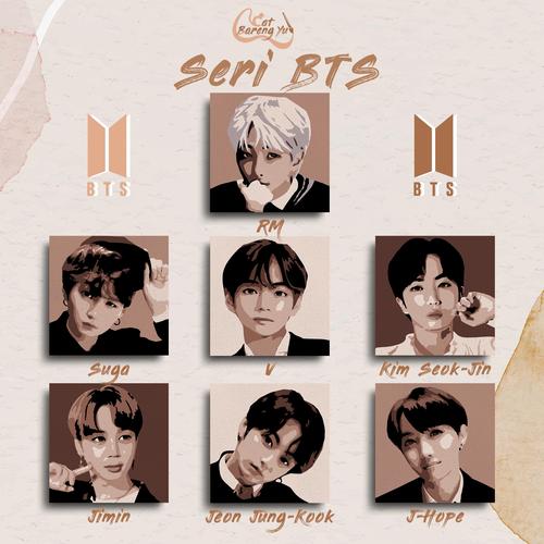 Jual Paint By Numbers Kit BTS (RM, Suga, V, Jin, Jimin, Jungkook, J ...