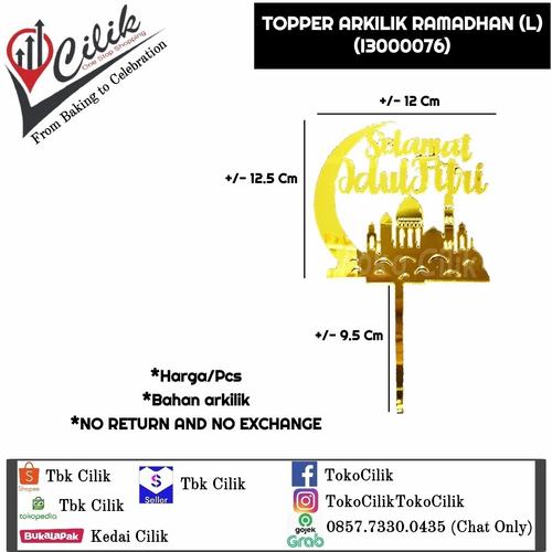 Jual topper+arkilik+ramadhan+besar+large+sabit+lebaran+idul fitri+kue ...
