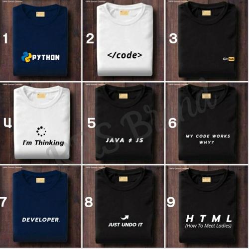 Jual Kaos Kata Kata / Kaos Programmer / KAOS PYTHON / KAOS DEVELOPER ...
