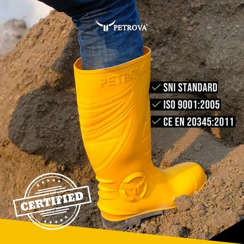 Jual Sepatu Petrova Safety Boots PVC Ujung ada Besi Asli Indonesia ...