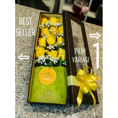 Jual Fresh Rose Flower Box Bunga Kotak Mawar Asli souvenir wedding gift ...