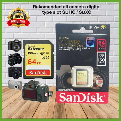 Jual MEMORI KAMERA MEMORY CAMERA SD SDHC CARD SANDISK EXTREME 64 GB ...