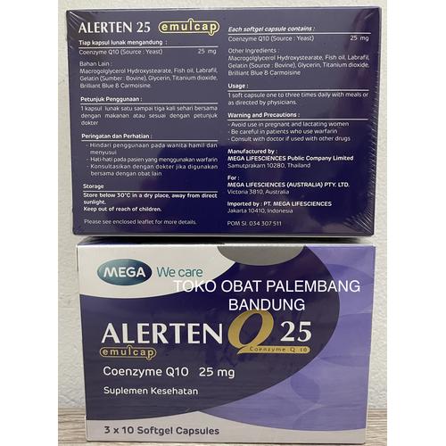Jual ALERTEN Q25 COENZYME Q10 25MG 30' MEGA WE CARE 100% ASLI - Kota ...