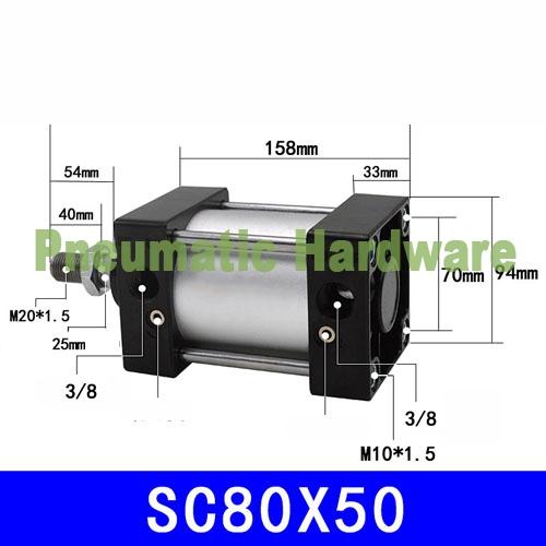 Jual SC80*50 SC80-50 SC 80 X 50 Pnuematic Standard cylinder KF50 ...