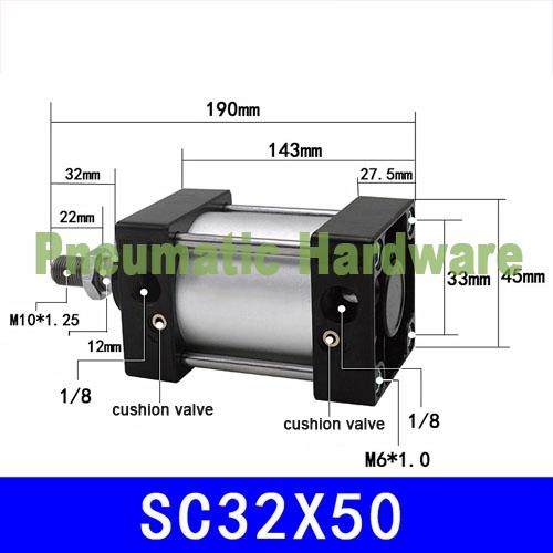 Jual SC32*50 SC32-50 SC 32 X 50 SC32 Pnuematic Standard cylinder KF30 ...