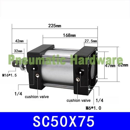 Jual SC50*75 SC50-75 SC 50 X 75 Pnuematic Standard cylinder KF65 ...