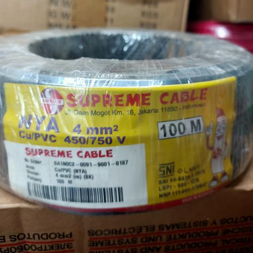 Jual Kabel Nya 1 x 4 mm Supreme @100 m/ Per roll - kuning hijau ...