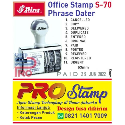 Jual Stempel Tanggal S-70 / Office Stamp Phrase Dater - Kab. Bekasi ...