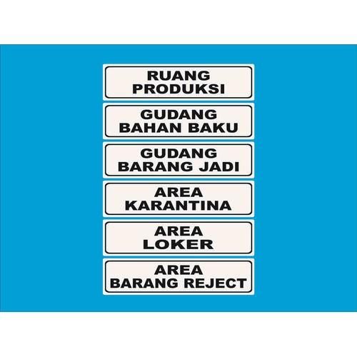 Jual Sign Label Custom AREA BARANG REJECT DLL - Kota Tangerang Selatan ...
