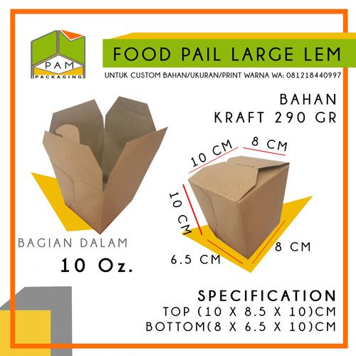Jual PAPER BENTO RICE BOX FOOD PAIL TAKEAWAY KRAFT UKURAN LARGE MODEL ...