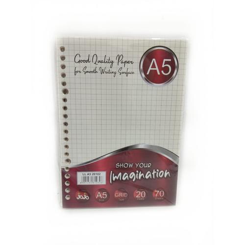 Jual KERTAS BINDER ISI BINDER LOOSE LEAF A5 20 RING KOTAK GRID 70LBR ...