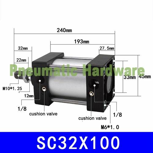 Jual SC32*100 sc32-100 SC 32 X 100 SC32 Pnuematic Standard cylinder ...