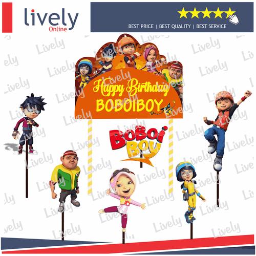 Jual Topper HBD happy birthday Custom Nama Hiasan cake boboiboy set ...