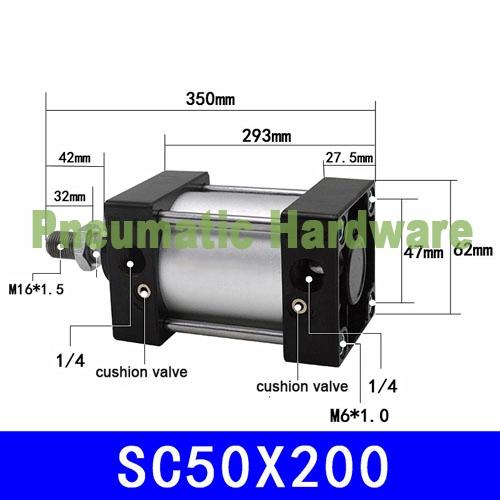 Jual SC50*200 SC50-200 SC 50 X 200 Pnuematic Standard cylinder KF62 ...