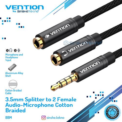 Jual Vention BBV Kabel Aux Audio Splitter 3.5mm 4Pole Male to 2 Female ...