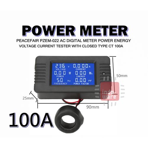 Jual Peacefair PZEM-061 kWh meter digital 100A watt meter AC 80-260V CT ...