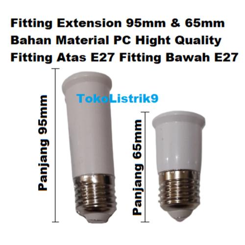 Jual Fitting sambungan downlight Panjang E27/ Fitting Extension 95mm ...
